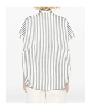 Brunello Cucinelli Striped Relaxed Fit Blouse