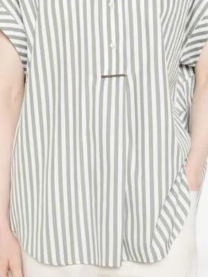 Brunello Cucinelli Striped Relaxed Fit Blouse