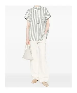 Brunello Cucinelli Striped Relaxed Fit Blouse