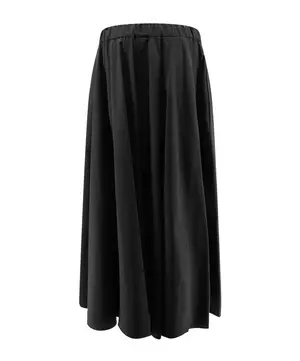 Aspesi Stretch Poplin Pleated Skirt - Black