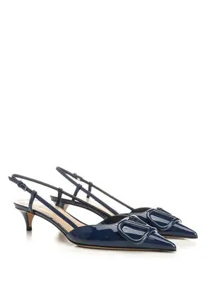 Valentino Garavani Vlogo Signature Slingback Pumps - Gray