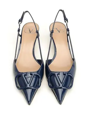 Valentino Garavani Vlogo Signature Slingback Pumps - Gray