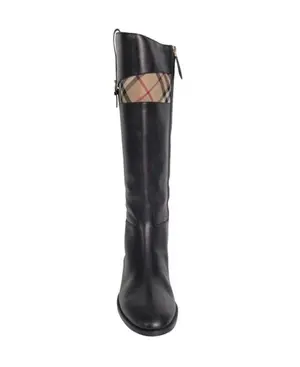Burberry Knee-high Boots With Checked Paneling