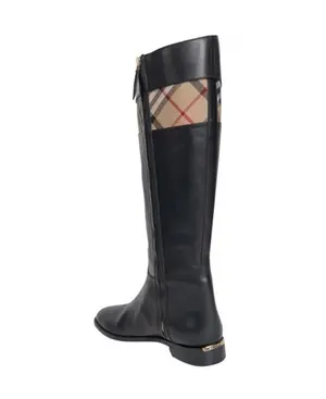 Burberry Knee-high Boots With Checked Paneling