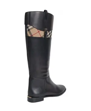 Burberry Knee-high Boots With Checked Paneling