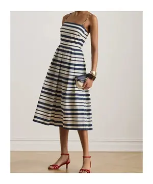 Ralph Lauren Striped Strappy Midi Dress