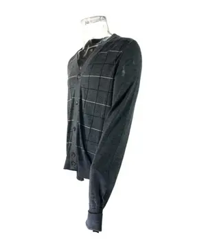Dunhill V-neck Long-sleeve Sweater With Checkered Pattern
