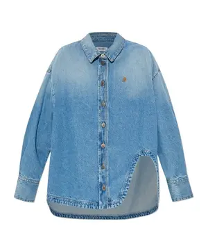 Attico Button-up Denim Shirt - Blue