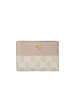 Gucci Bi-color Gg Marmont Small Wallet - Beige/white