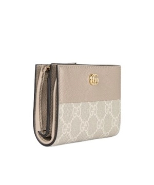 Gucci Bi-color Gg Marmont Small Wallet - Beige/white