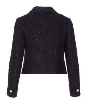 Tagliatore Textured Tweed Jacket With Metal Button Detail