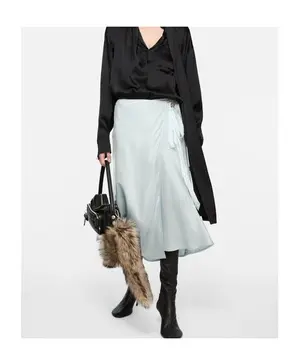 Acne Studios Wrap Skirt With Silver-tone Embellishments
