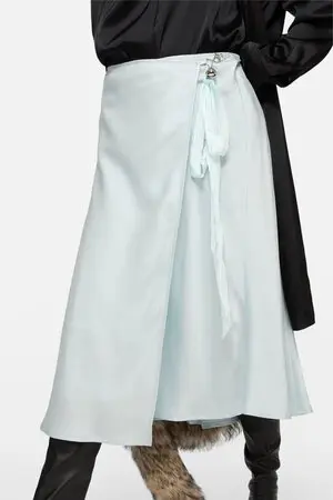 Acne Studios Wrap Skirt With Silver-tone Embellishments