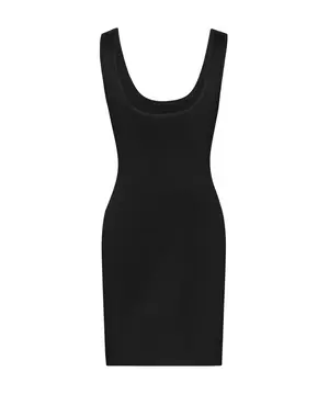 Saint Laurent Sleeveless Square Neck Mini Dress - Black