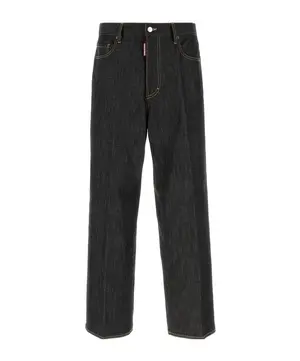 Dsquared2 Five-pocket Wide-leg Jeans - Black