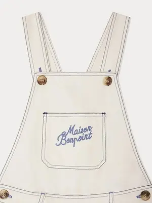 Bonpoint Embroidered Short Overalls