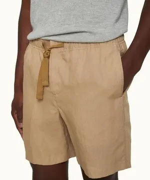 Orlebar Brown Alex Drawstring Linen Shorts - Biscuit