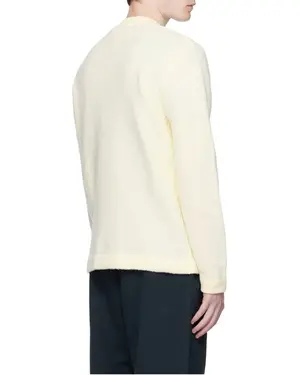 Stone Island Crewneck Jumper With Logo Patch - Ivory