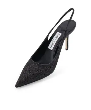 JIMMY CHOO Love 85 Glitter Slingback Pumps - Black