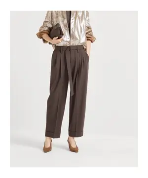 Brunello Cucinelli Belted Tailored Trousers