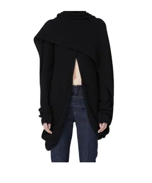 Sportmax High-neck Knitted Jumper With Front Slit