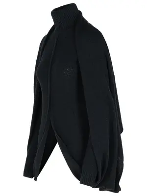 Sportmax High-neck Knitted Jumper With Front Slit