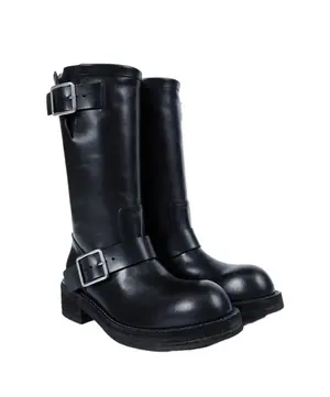 ANN DEMEULEMEESTER Sarith Engineer Buckles Biker Boots
