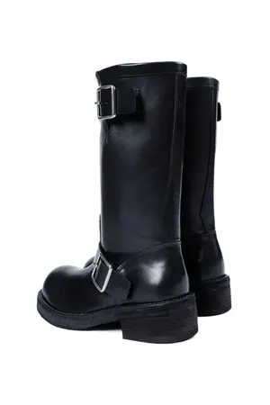 ANN DEMEULEMEESTER Sarith Engineer Buckles Biker Boots