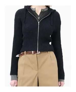 Our Legacy Zip-up Hooded Sweater With Ribbed Hem