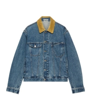 J.W.ANDERSON Denim Trucker Jacket With Corduroy Collar - Medium Blue