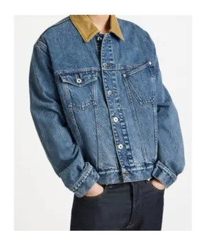 J.W.ANDERSON Denim Trucker Jacket With Corduroy Collar - Medium Blue