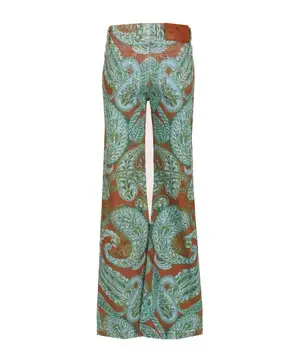 Etro Flared Jeans With All-over Paisley Motif - Multicolor