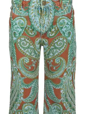 Etro Flared Jeans With All-over Paisley Motif - Multicolor