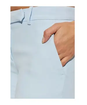 Alexander McQueen Tailored Trousers With Creased Detailing - Light Blue