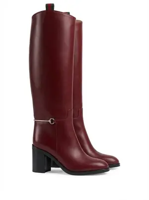 Gucci Slim Horsebit Boots - Red