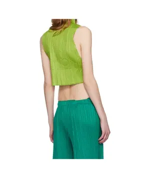 PLEATS PLEASE BY ISSEY MIYAKE Sleeveless Cropped Top