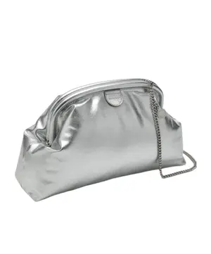 Stella McCartney Metallic Chain Clutch Bag - Silver