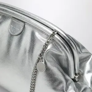 Stella McCartney Metallic Chain Clutch Bag - Silver