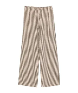 ALYSI Striped Wide-leg Trousers - Nude