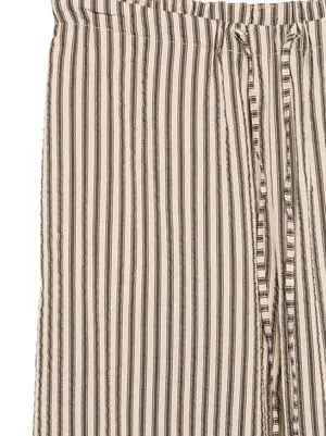ALYSI Striped Wide-leg Trousers - Nude