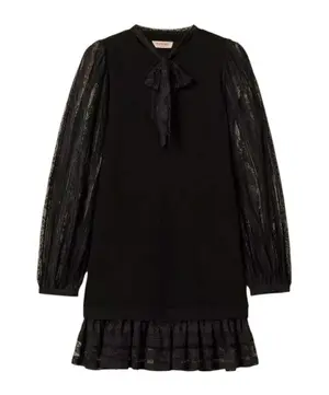 TWINSET Lace Sleeve Mini Dress