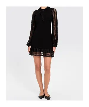 TWINSET Lace Sleeve Mini Dress