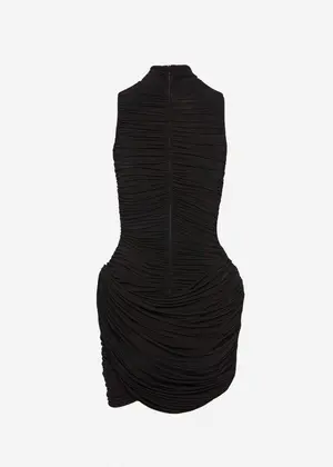 Magda Butrym Ruched Floral Appliqué Mini Dress