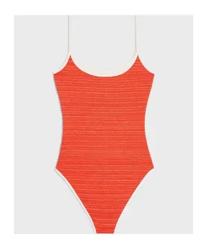 Celine Striped Jersey Swimsuit