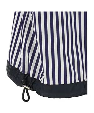 Sacai Striped Cropped Shirt With Embroidered Logo - Blue
