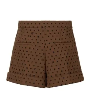 Fendi Falena Dots Printed Flared Shorts - Brown