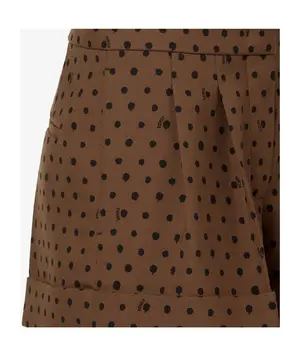 Fendi Falena Dots Printed Flared Shorts - Brown