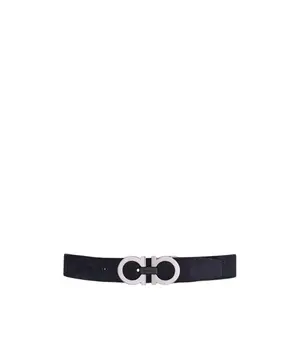 FERRAGAMO Adjustable Gancini Belt - Navy Blue