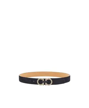FERRAGAMO Adjustable Gancini Belt - Navy Blue