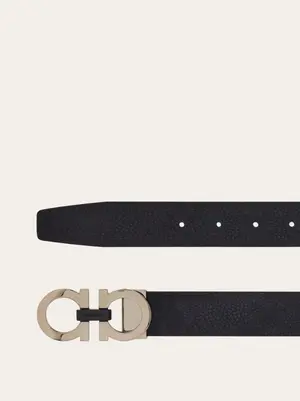 FERRAGAMO Adjustable Gancini Belt - Navy Blue